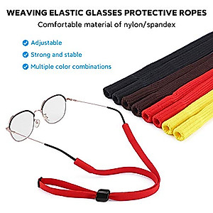 SITREMEN 4 Pcs Premium Glasses Straps, Adjustable Sports Sunglasses String Holder for Men Women Kids, Eyeglasses Holder Around Neck, Eyewear Retainer Cord Chains Lanyards