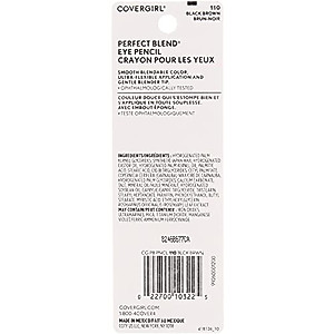 CoverGirl Perfect Blend Eye Pencil, Black Brown [110] 0.03 oz (Pack of 4)