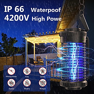 Bug Zapper,Solar Mosquito Zapper Outdoor & Indoor, Cordless Rechargeable Mosquito Trap, Mosquito Killer lamp Electric Fly Zapper, Waterproof Insect Zapper for Home, Backyard, Patio,Garden (Black_1)