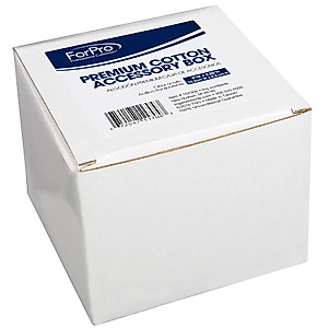 ForPro Premium Cotton Accessory Box, Acrylic Storage Container with Removable Lid, for Storing Cotton, Makeup, Supplies, 4” W x 3.25” H