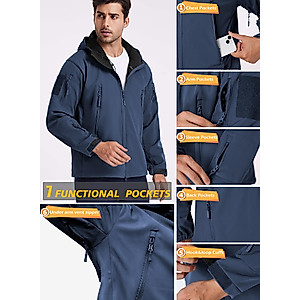 ReFire Gear Men's Army Special Ops Military Tactical Jacket Softshell Fleece Hooded Outdoor Coat