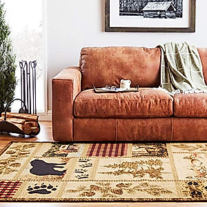 Rustic Lodge Forest Cabin 5x7 Area Rug, 5'3x7'3