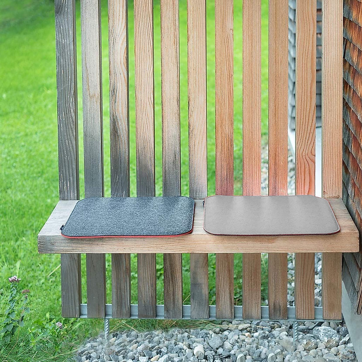 YUPPIE TONE 2 Pack Felt Chair Pads Square Memory Foam Seat Cushions for Dining Kitchen, Office, Lounge - 35 x 35 cm Dark Gray