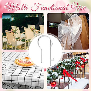 Vercraft 24 Pcs Wedding Church Pew Clips Bulk Heavy Duty Plastic Hooks Clear Chair Wreath Hanger Pew Flower Holders for Wedding Ceremony Church Aisle Chair Table Bow Garland Decorations