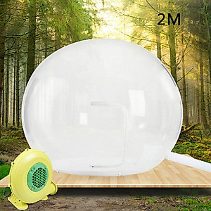 Inflatable Bubble Tent Transparent, Outdoor Inflatable Bubble Camping House Tent 2m Eco Home Tent W/Blower for Outdoor/Backyard/Festivals Stargazing & Family Camping (Circle diameter 2m without aisle)