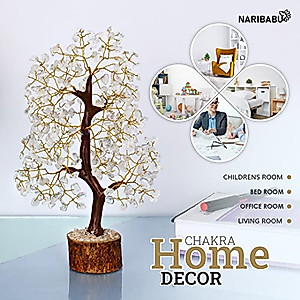 Clear Quartz Tree - Feng Shui Crystals and Stones - Gemstone Bonsai Tree - Good Luck Gems - Crystal Tree of Life - Spiritual Room Decor - Meditation Gifts - Spiritual Things