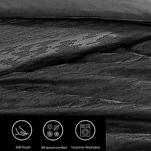 Vera Wang - King Duvet Cover Set, Luxury Textured Weave Bedding with Matching Shams, Ideal for All Seasons, Oeko-Tex Certified (Illusion Black, King)