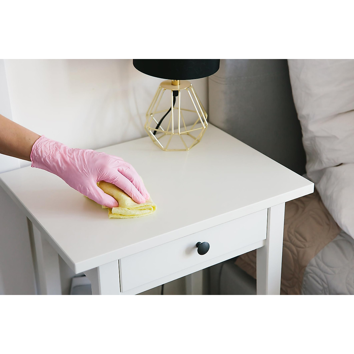 Inspire Pink Gloves Disposable Latex Free 2 Pack Value | Nitrile Pink Gloves Nail Salon and Hair Dye Gloves | Esthetician Nitrile Disposable Gloves | Nitrile gloves Small