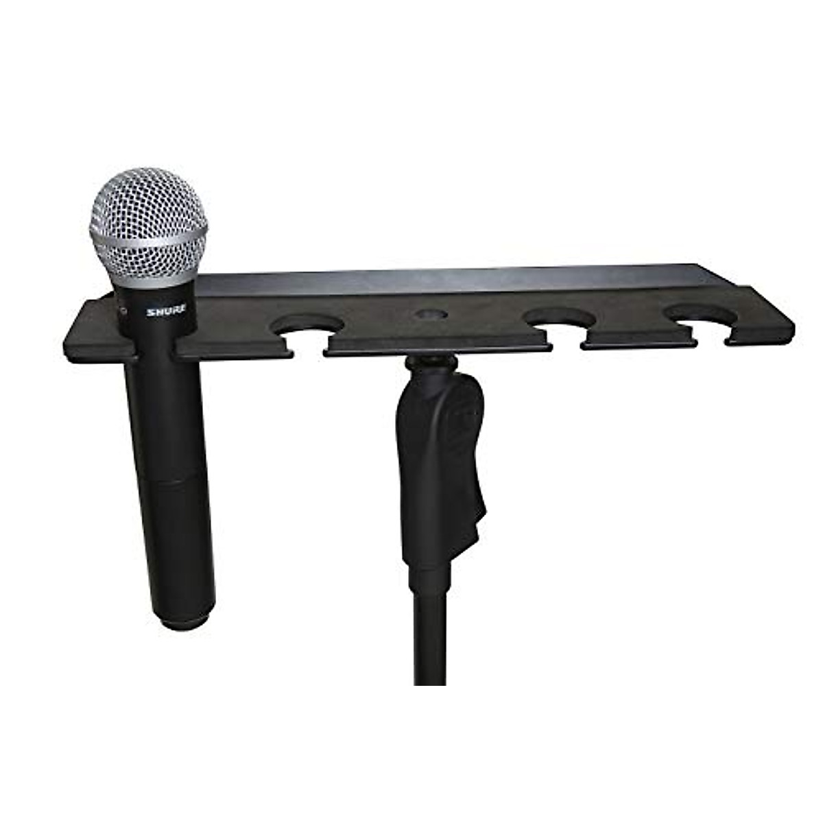 Gator Frameworks Multi Holder Stand Attachment Holdsup to (4) Microphones Wired or Wireless (GFW-MIC-4TRAY)