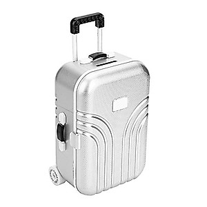 eecoo Baby Toy Suitcase, Cute Suitcase with Plastic Wheels Mini Travel Luggage Box Accessories Doll Suitcase Mini Suitcase for baby Toddlers Kids