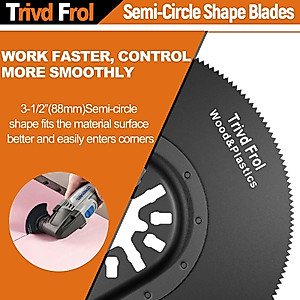 Trivd Frol 121 Pack Oscillating Saw Blades, Titanium Oscillating Tool Blades with Sandpaper, Multitool Blades for Wood Metal Plastics Cutting, Multi Tool Blades Kits Fit Bosch Dewalt Ryobi Milwaukee