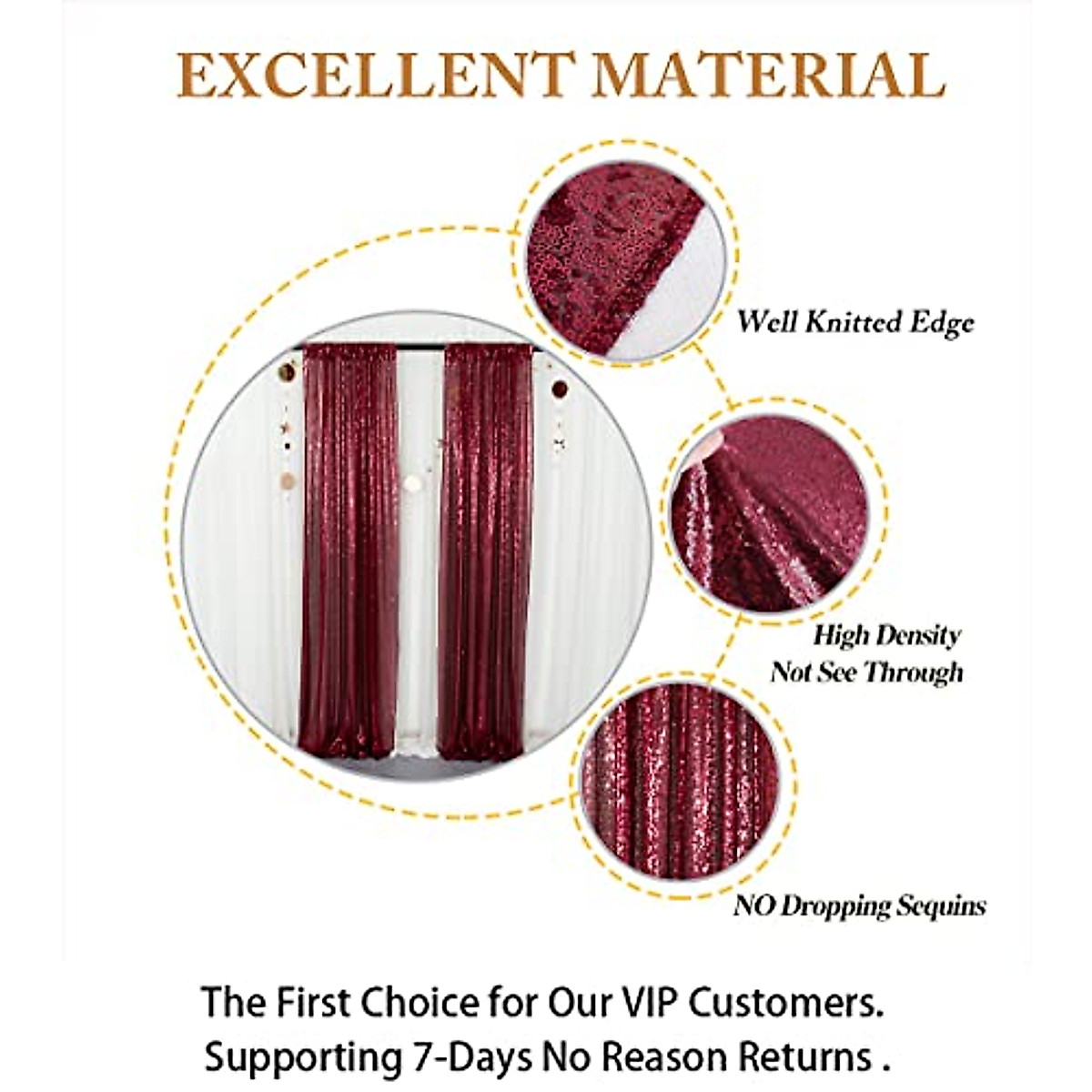 Sequin Curtains 2 Panels Burgundy 2FTx8FT Sequin Photo Backdrop Burgundy Sequin Backdrop Curtain Pack of 2-190222E