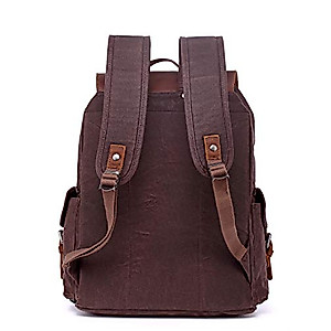 TSD Brand Stone Creek Waxed Canvas Backpack (Brown)