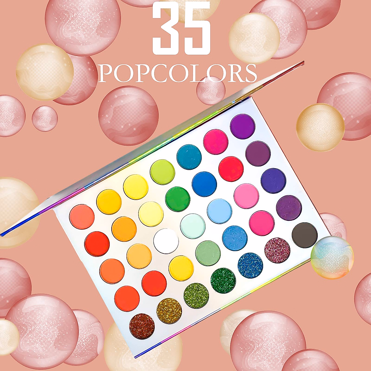 Jutoe Eyeshadow Palette,35 Colors High Pigmented Makeup Palette Matte And Shimmer Glitter Powder Eye Shadow Waterproof Long Lasting Eye Shadow Palette(Style 2)