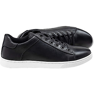 Jousen Men' s Casual Shoes Leather Dress Sneakers Business Casual Shoes for Men Breathable Fashion Sneakers (MY852 Black 8)