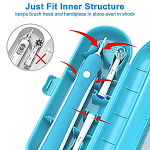 Travel Case for Electric Toothbrush Carrying Case Toothbrush Holder (Blue)