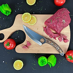 ATASAN Viking Knife Meat Cleaver 6” Hand Forged Boning Knife | Husk Multipurpose Chef Knives for Home | Ultra-Sharp Made in Turkey Chef Knife - Using 4034 Stainless Steel (Werzalit with Grip)