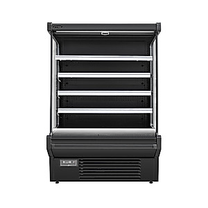 FRICOOL Food Refrigerated Display Case for Commercial Bakery Pastry Front Open Air Refrigerated Display Cooler Case, Movable Shelves and Adjustable Legs, 36~41℉ (61.4 Inches, Black)