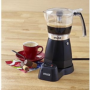 Imusa Black Espresso Maker, 3-6-Cup