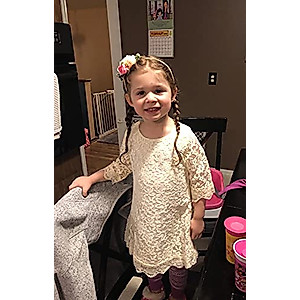 Qmislg Girls Lace Dress Flower Dresses Toddler Dress Baby Vintege Floral Special Occasion Dress