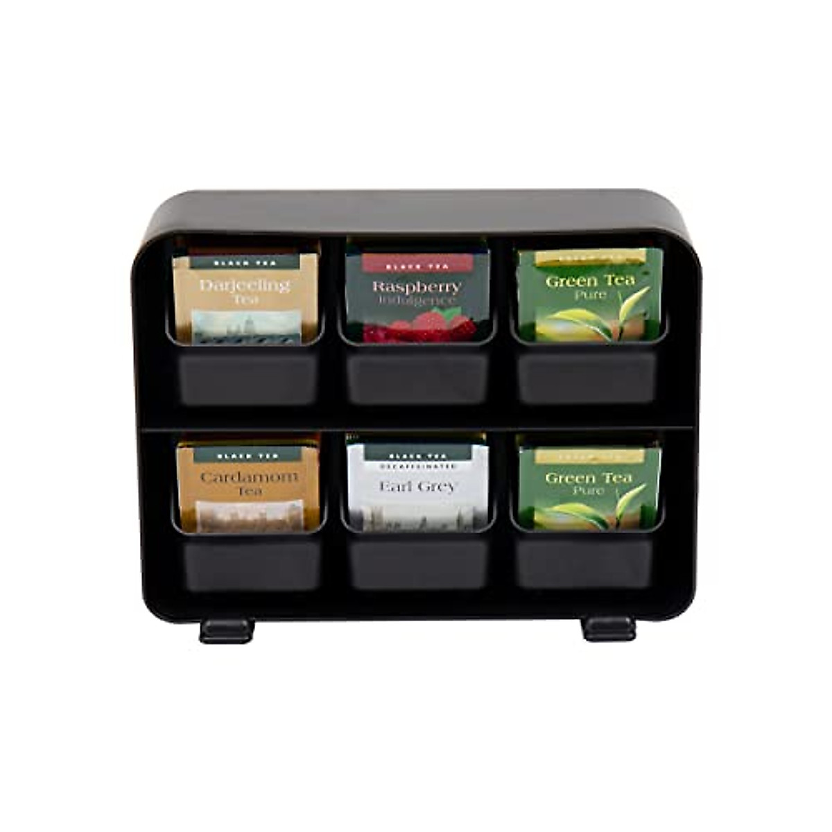 Mind Reader 6 Drawer Tea Bag Holder and Organizer, Black