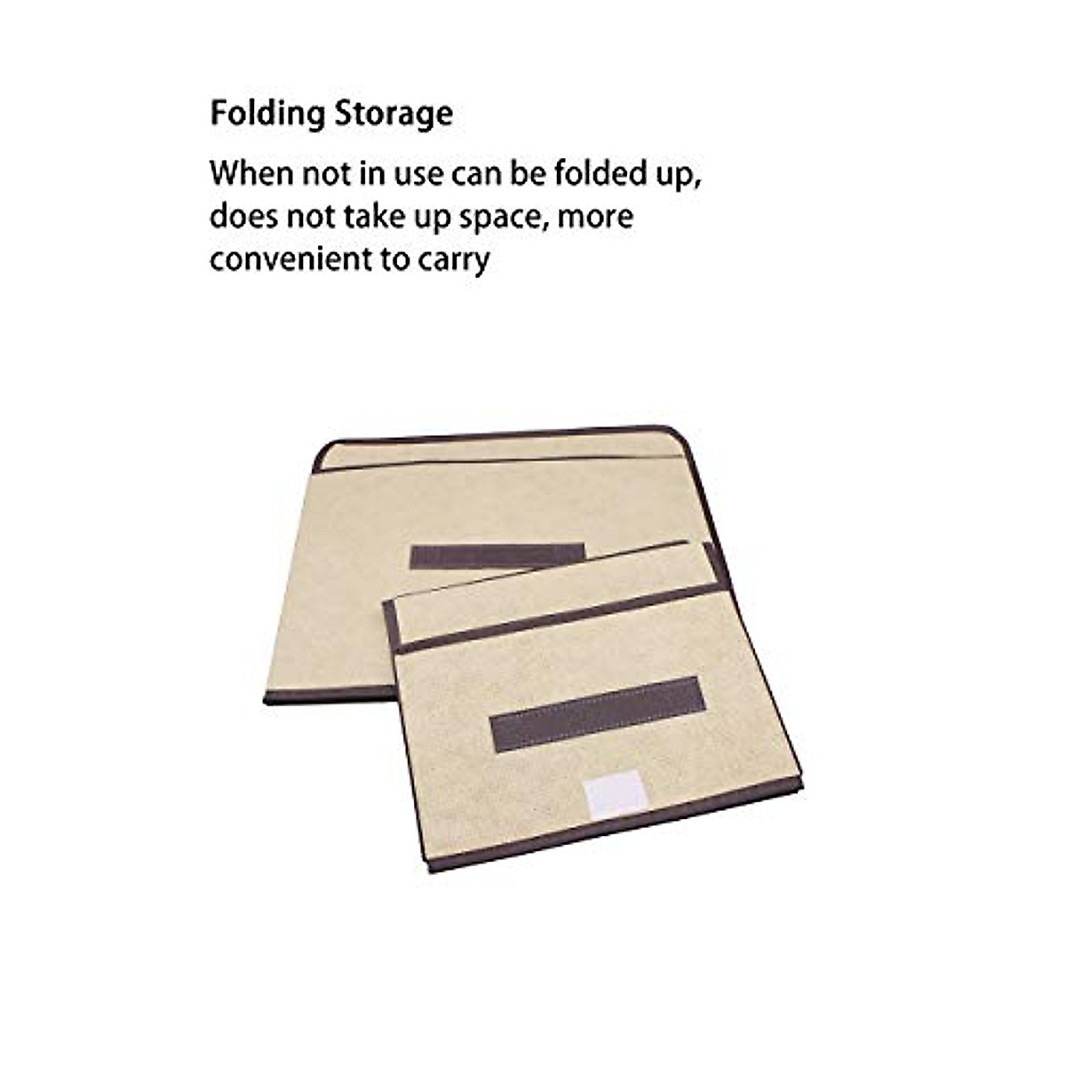 Fabric storage box with Lids 4 pieces beige Fabric Foldable Storage Box Bin with Lids Collapsible Clothes Storage Box Bin Dust proof Closet Storage Box