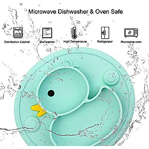 Silicone Detachable Toddler Meal Tray - Portable Non-Slip Suction Cup for Kids Babies and Kids