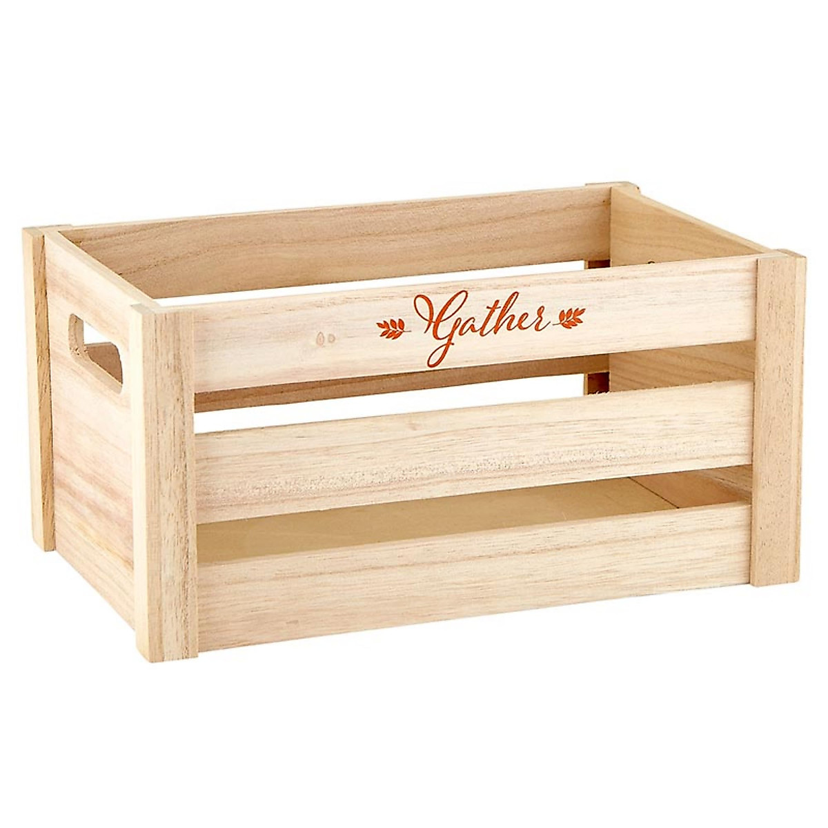 Storage Boxes - Heartfelt Collection - Set of 2 Farmhouse Style Nesting Wood Storage Crates, Small and Large, Grateful