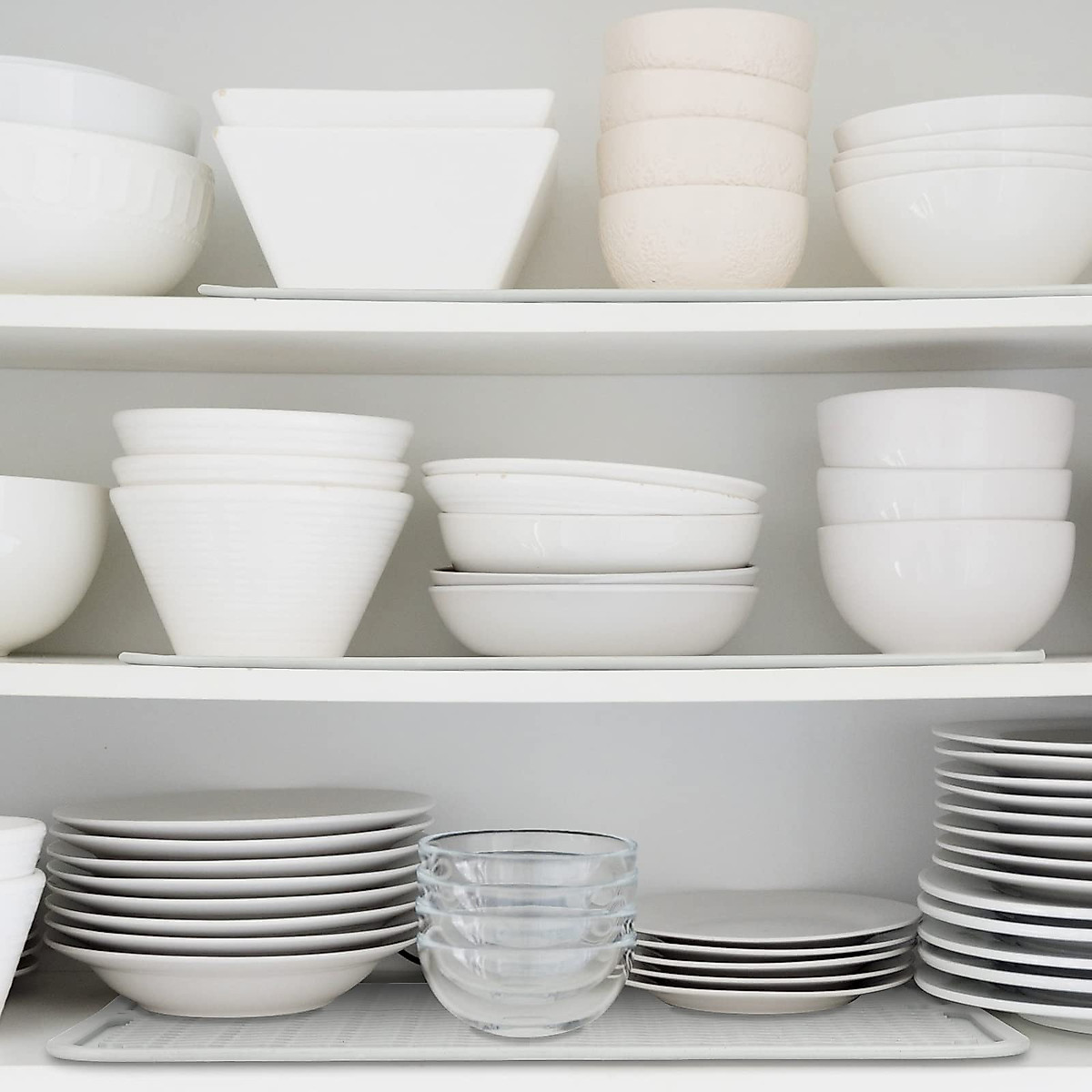 Kitchen Refrigerator Shelf Liners Non Adhesive 12x16 inch , Non Slip Drawer Cabinet Liner for Shelves , Fridge Mats Waterproof Washable 2 Pack