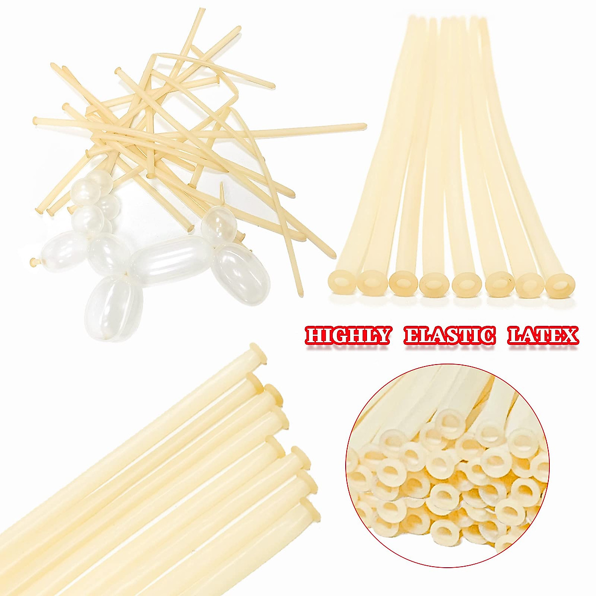 260Q Balloons Clear Long Balloons 100 Pack Twisting Animal Balloons Thickening Latex Transparent Modeling Long Magic Balloons for Animal Model Weddings Birthdays Festival Party Decorations