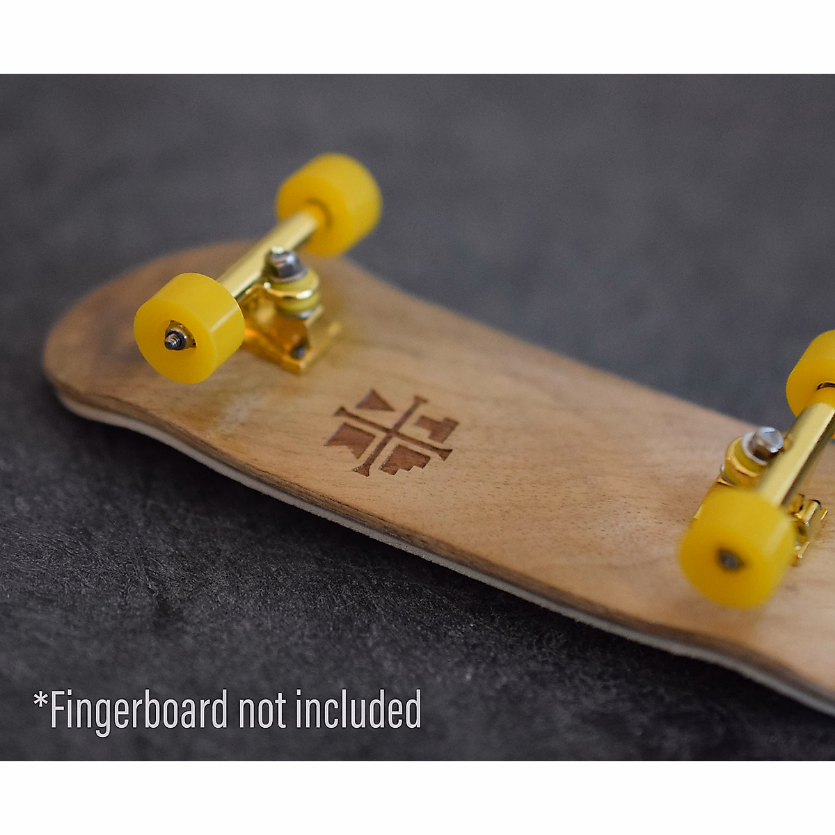 Teak Tuning Apex 71D Urethane Fingerboard Wheels - Cruiser Style, Bowl Shaped, 8.7mm Diameter - ABEC-9 Stealth Bearings - Made in The USA - Banana Yellow Colorway