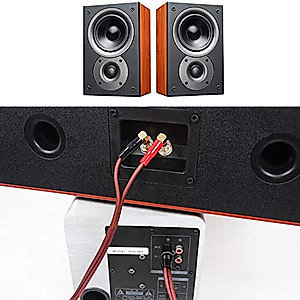 Yuchenfeng 1/4 TS to Banana Plugs Speaker Cable 6.35mm TS to Banana Plugs Speaker Audio Wire 1/4 TS Male to Dual Banana Plugs 14AWG 16.4FT OFC Hi-Fi Speaker Cable for DJ Applications Mixers