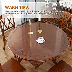 42 Inch Round Clear Table Cover Protector, Thick Plastic Tablecloth Vinyl Easy Clean, Protective PVC Table Desk Mat Pad for Round Coffee Table Living Dining Room Kitchen Waterproof Heat Resistant