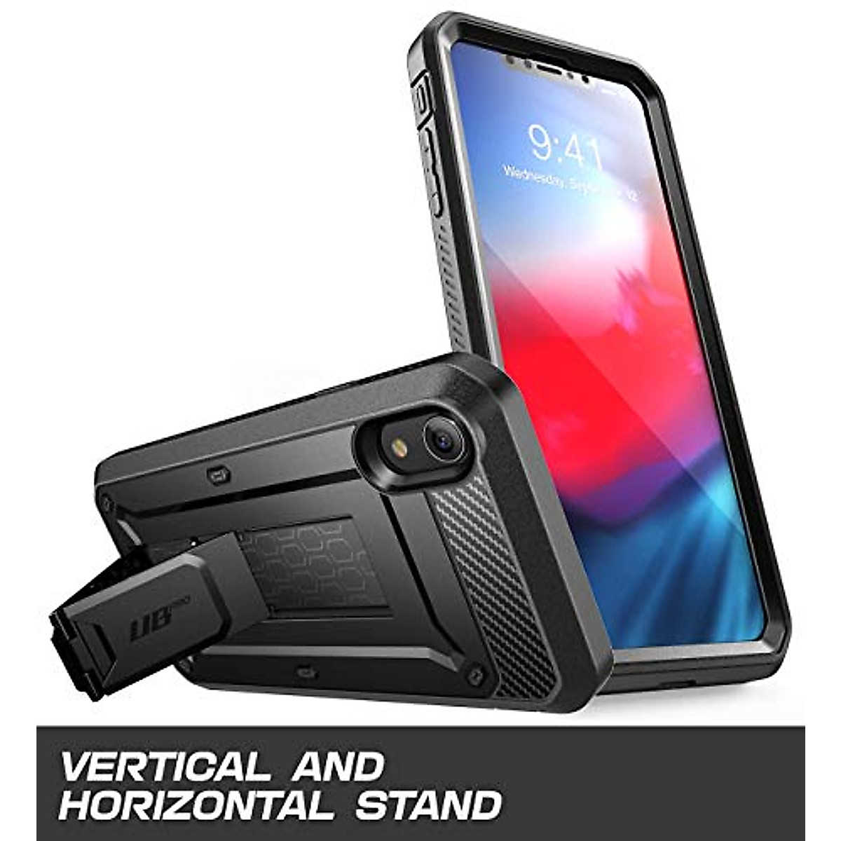 SUPCASE Unicorn Beetle Pro Series Case Designed, with Built-In Screen Protector Full-Body Rugged Holster Case for iPhone XR 6.1 Inch (2018 Release) (Black)