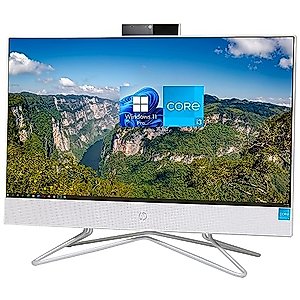 HP 200 G4 21.5" FHD All-in-One Desktop Computer, Intel i3-1215U 6-Core, 16GB RAM, 1TB NVMe SSD, WiFi, Bluetooth, Webcam, HDMI, Windows 11 Pro, White AIO