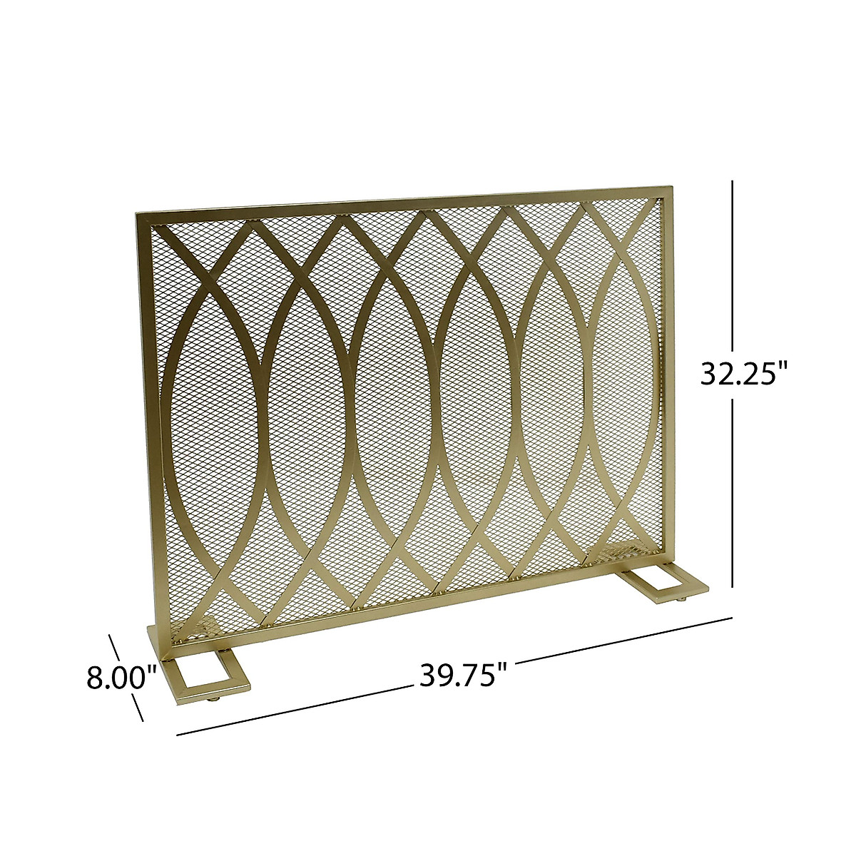 Christopher Knight Home Junior Modern Single Panel Iron Firescreen, Gold Finish