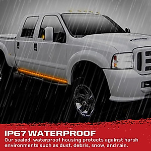 Recon 26414 62" Big RIG LED Side Mounted Running Light Kit in Amber - Fits All Extended & Quad Cab Trucks