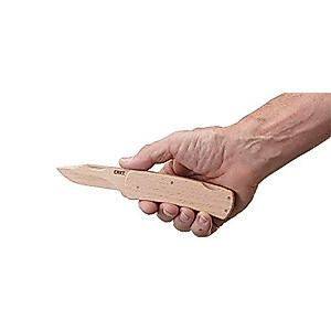 COLUMBIA RIVER KNIFE & TOOL CRKT Nathan's Knife Kit: Wooden Pocket Knife, Drop Point Blade Design with Working Lock Back, Craft Project, Great for Kids 1032 , Black