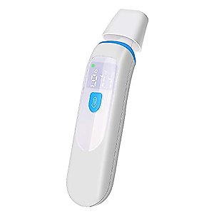 Digital Infrared Ear Thermometer for Adults and Kids Baby Babies Toddlers Forehead Basal Fever Instant Read Thermometers for Humans, Home with Fever Alarm, LED Display and Memory Function