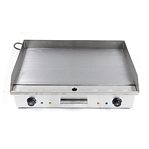 Commercial Electric Griddle, 4400W 110V Electric Countertop Griddle Stainless Steel Flat Top Grill Large Electric Griddles Hot Plate BBQ for Restaurant Kitchen Adjustable Temperature Control(50-300°C)