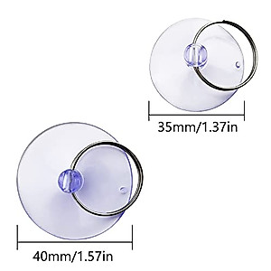 JianLing 20pcs Plastic Suction Cup with Ring Transparent Key Ring Suction Cups Sucker for Window Kitchen Wall Hook Hanger (10pcs 35mm + 10pcs 40mm)