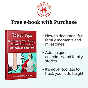 Headwaters Studio Outer Space Growth Chart - Growth Chart for Wall Height Chart for Kids Height Growth for Kids Height Measurement Growth Kids Growth Chart Height Measurement Tool-Natural - 63" x 6.7"