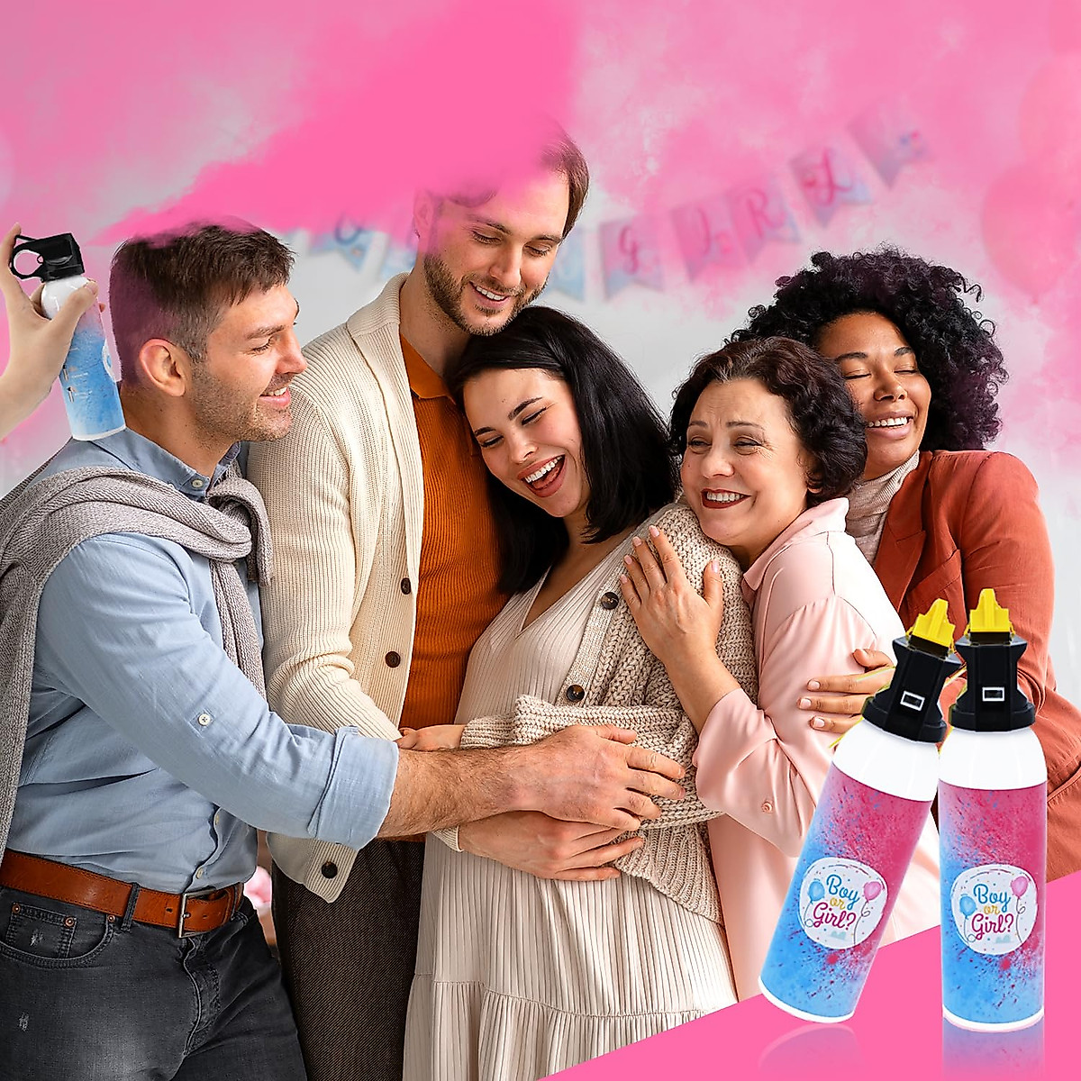 Gender Reveal Fire Extinguisher 2Pack Gender Extinguisher Smoke Powder Party with Pink or Blue Power for Baby Gender Reveal Boy Girl Photo Shoot Prop Colored Powder for Gender Reveal Ideas