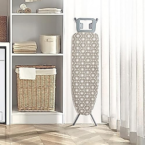 VEVOR Ironing Board with Large 51 x 13 Ironing Surface, Thickened 4 Layers Iron Board with Heat Resistant Cover and 100% Cotton Cover, 7 Adjustable Heights Ironing Board for Home Laundry Room Use