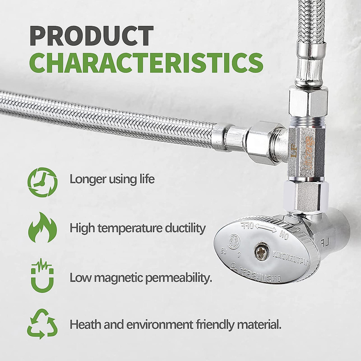 Litorange Lead-Free Brass 2 PCS Brass Angle Stop Add-A-Tee Valve 3/8" Compression Inlet by 3/8" Compression Outlet by 3/8 Inch Compression Outlet Easy Connect Tee