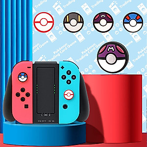 PERFECTSIGHT Switch Thumb Grips, Cute Joystick Caps for Nintendo Switch, 4 PCS Thumbstick Cover for Switch Lite, Switch OLED, Analog Stick Button Cover for NS Joycon Controller (PKballs)