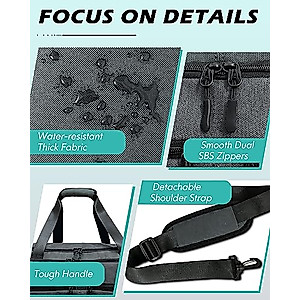 Gym Bag for Men Women, Sports Travel Duffel Bag with Shoes Compartment & Wet Pocket, Waterproof Gym Duffle Bag Weekender Overnight Bag for Travel Fitness Workout Swim Yoga, Light Black