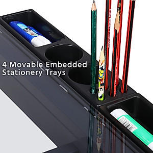 Yaheetech Adjustable Glass Drafting Table Drawing Desk Diamond Art Desk Versatile Art Craft Station Study Table w/ 2 Slide Rolling Wheels and Drawers for Artist Painters Home Office