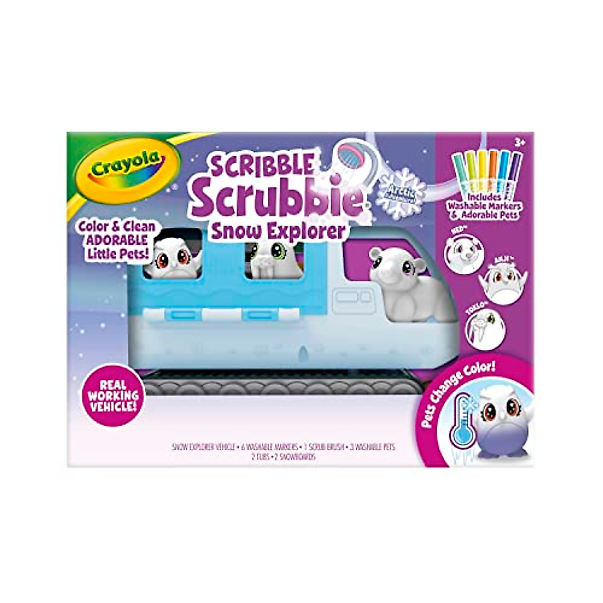 Crayola Scribble Scrubbie Pets Arctic Snow Explorer, Color & Wash Creative Toy, Gift for Kids, Age 3, 4, 5, 6