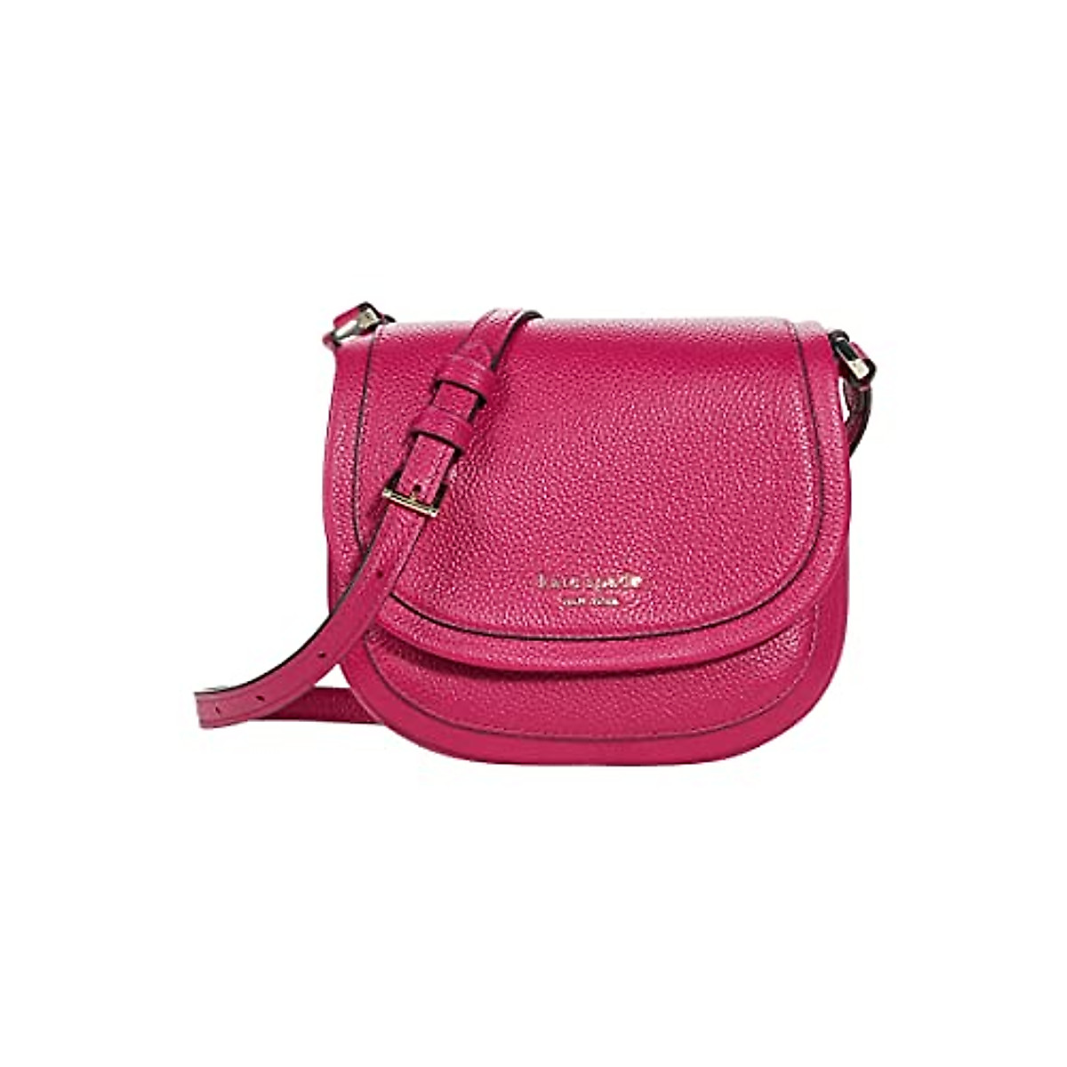 Kate Spade New York Roulette Pebbled Leather Small Saddle Bag Anemone Pink One Size